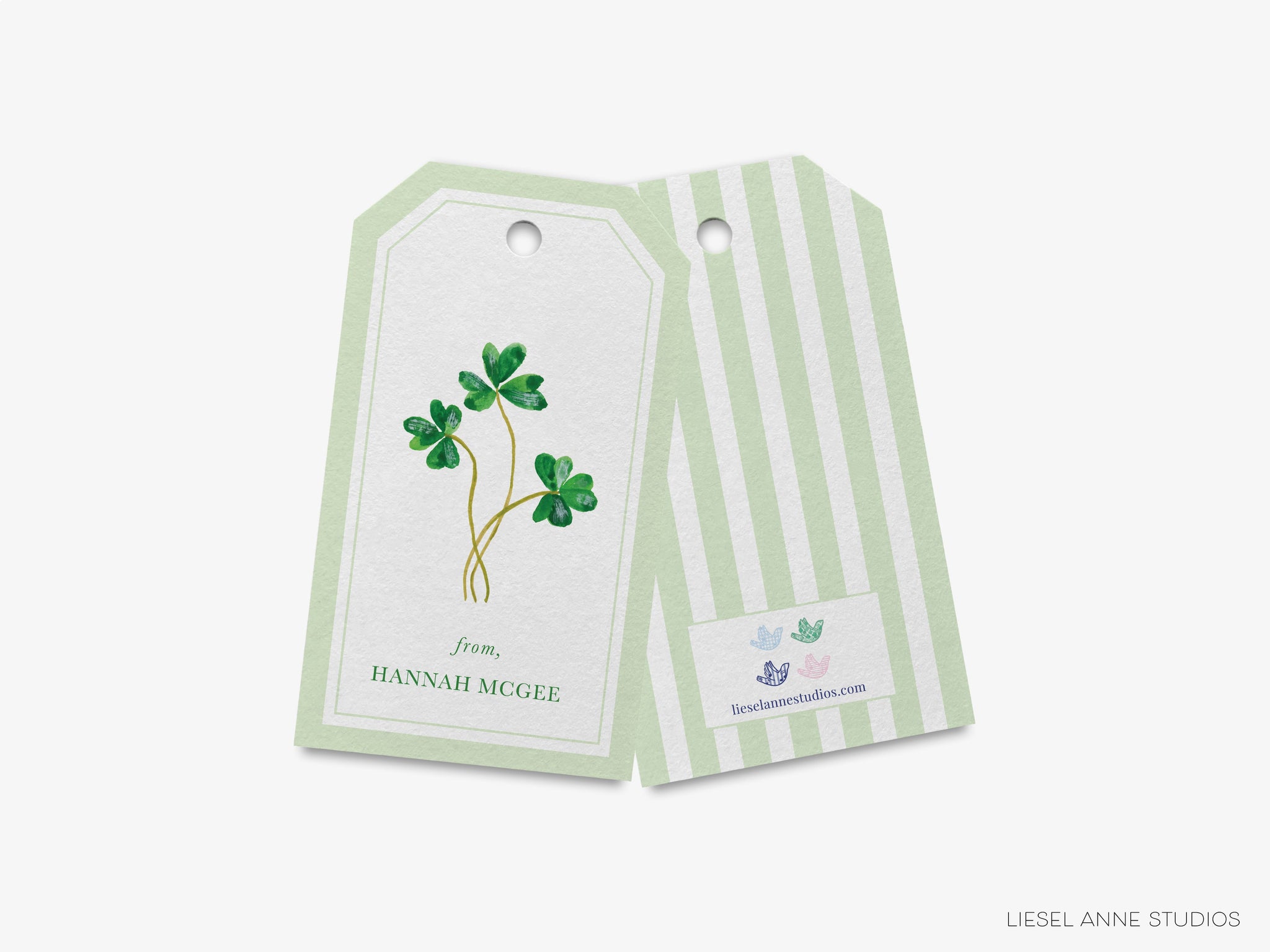 Personalized Multi Shamrock Gift Tags | Liesel Anne Studios