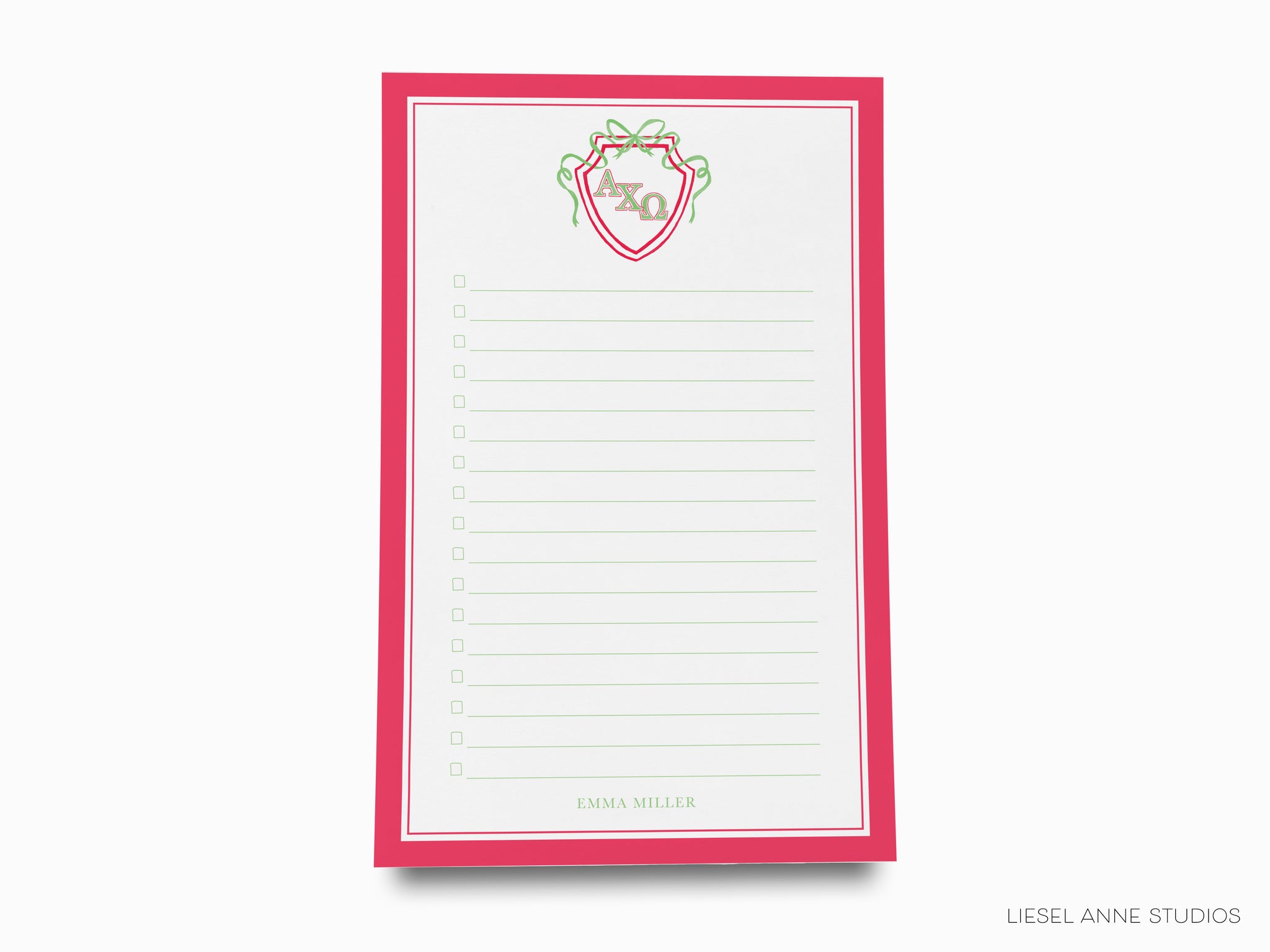 Alpha Chi Omega Notepad [Officially Licensed] | Liesel Anne Studios