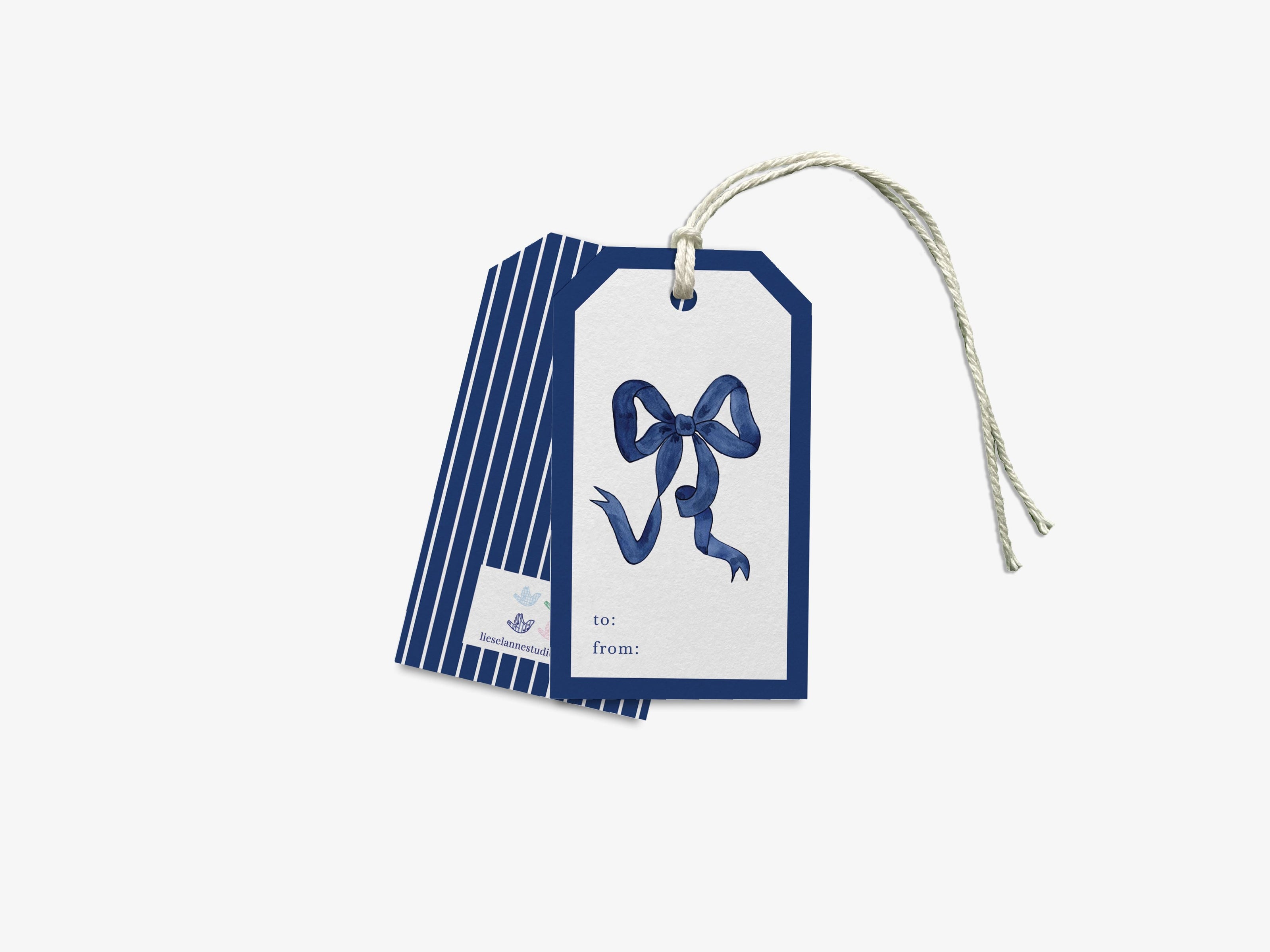 Blue and White Bow Gift Tags [Set of 8] | Liesel Anne Studios