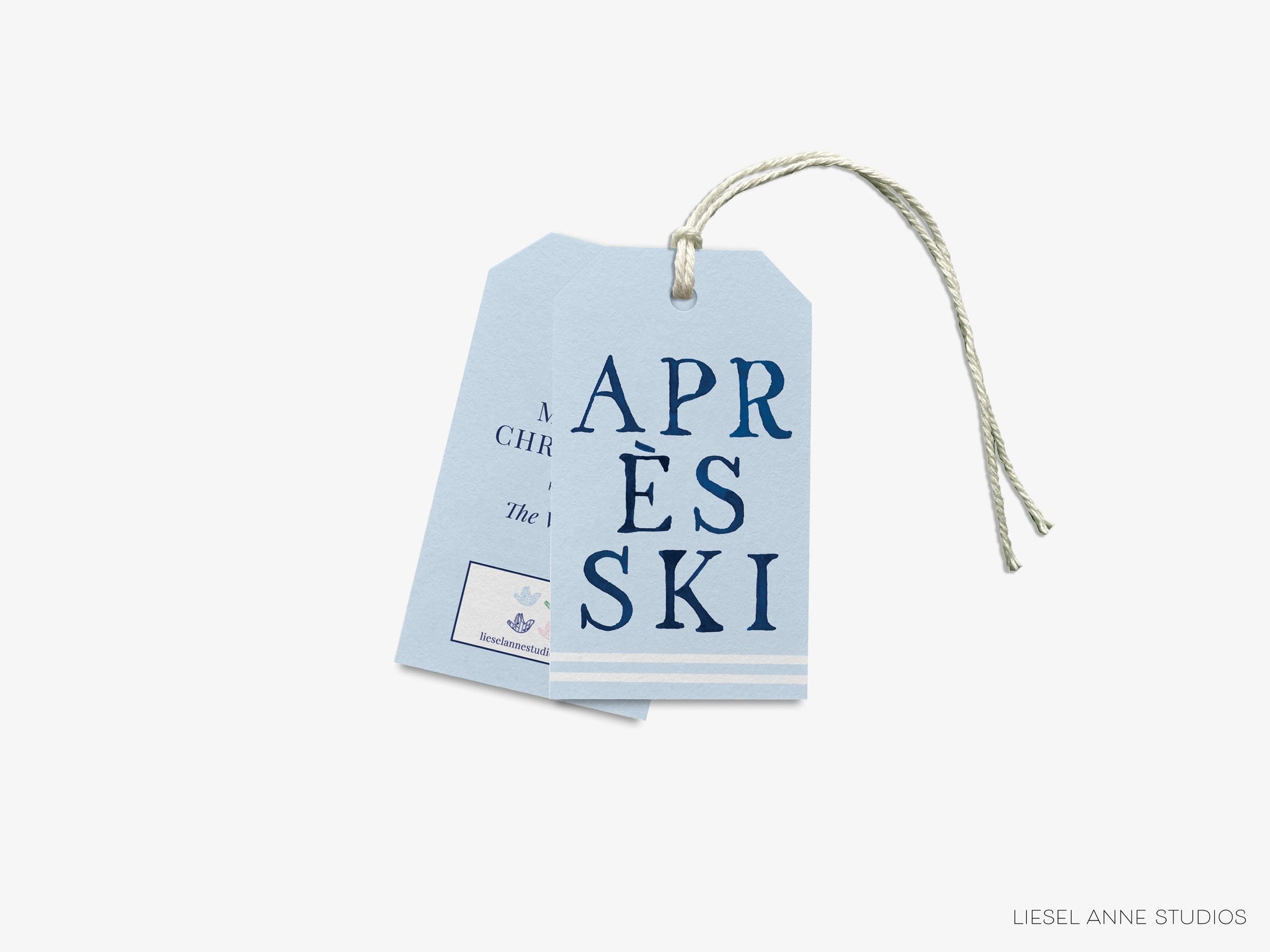 Personalized Après Ski White and Blue Gift Tags | Liesel Anne Studios