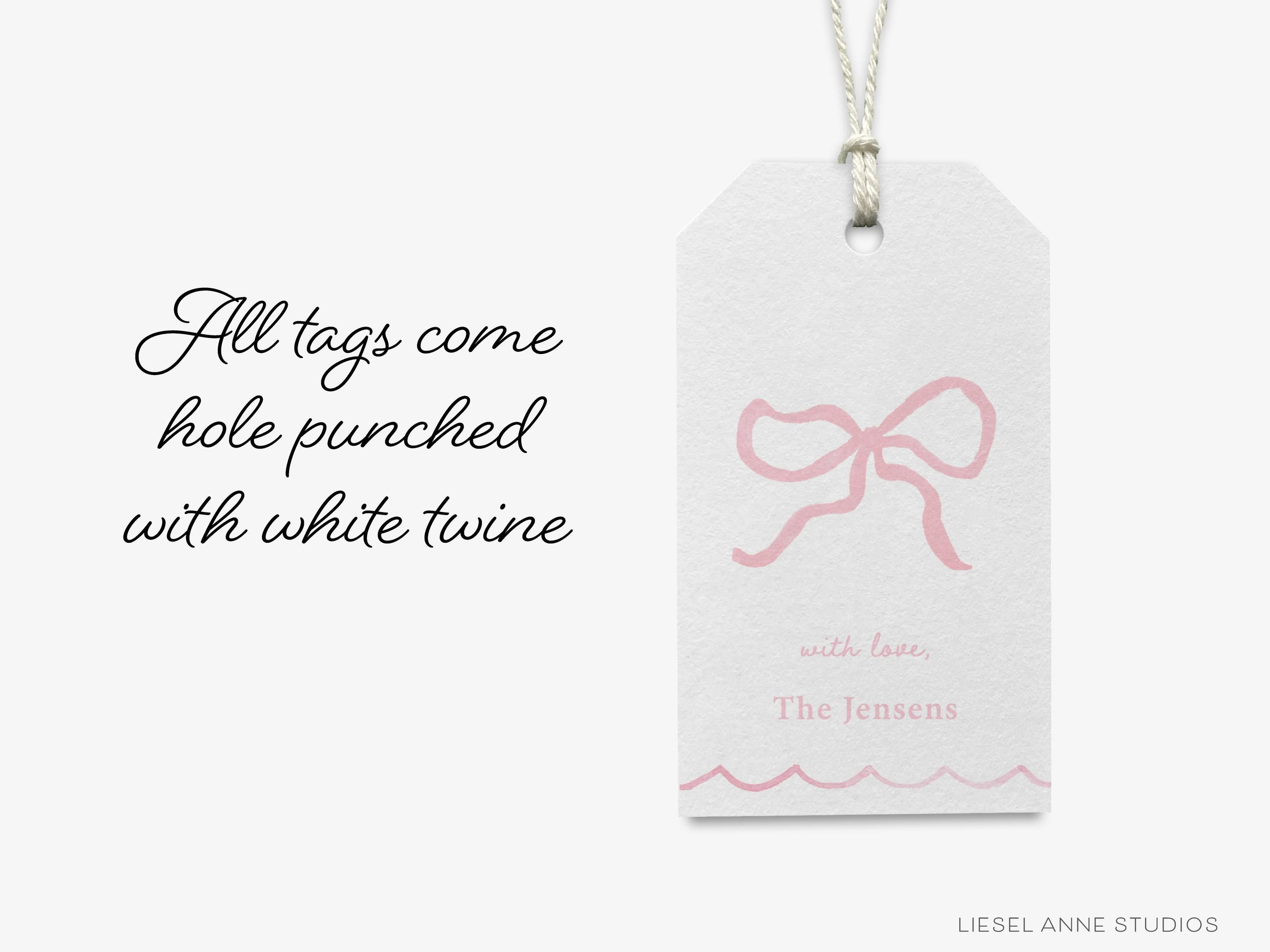 Personalized Pink Bow Gift Tags | Liesel Anne Studios