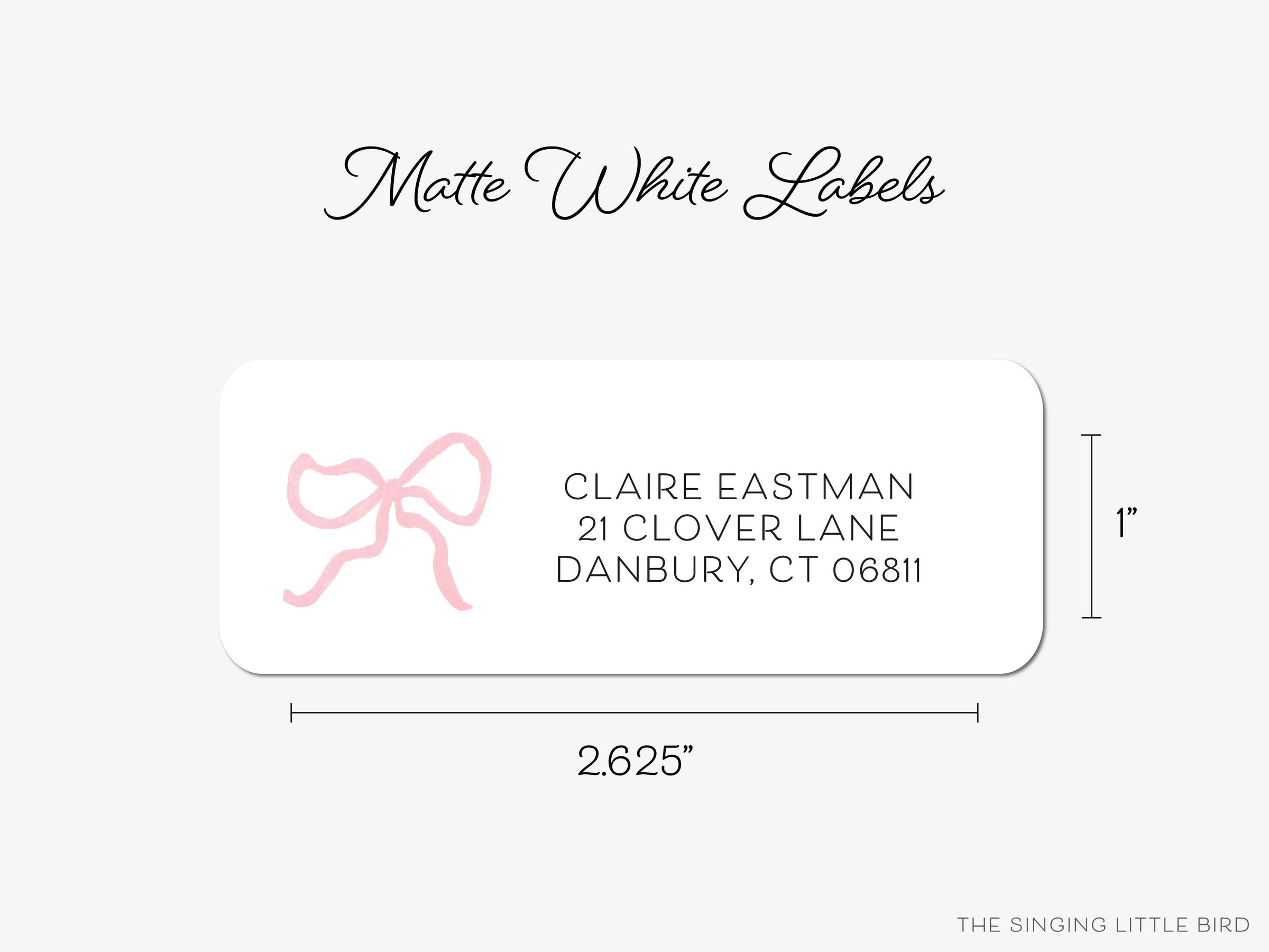 Pink Bow Return Address Labels | Liesel Anne Studios