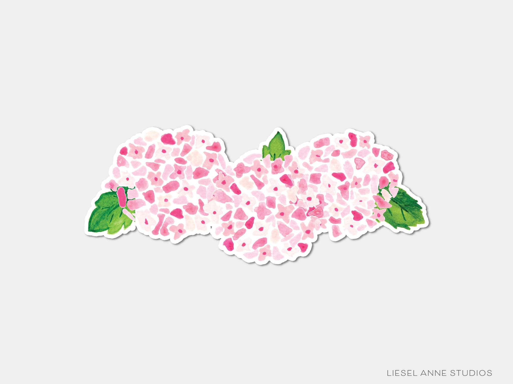 Pink Hydrangea Bunch Vinyl Stickers | Liesel Anne Studios
